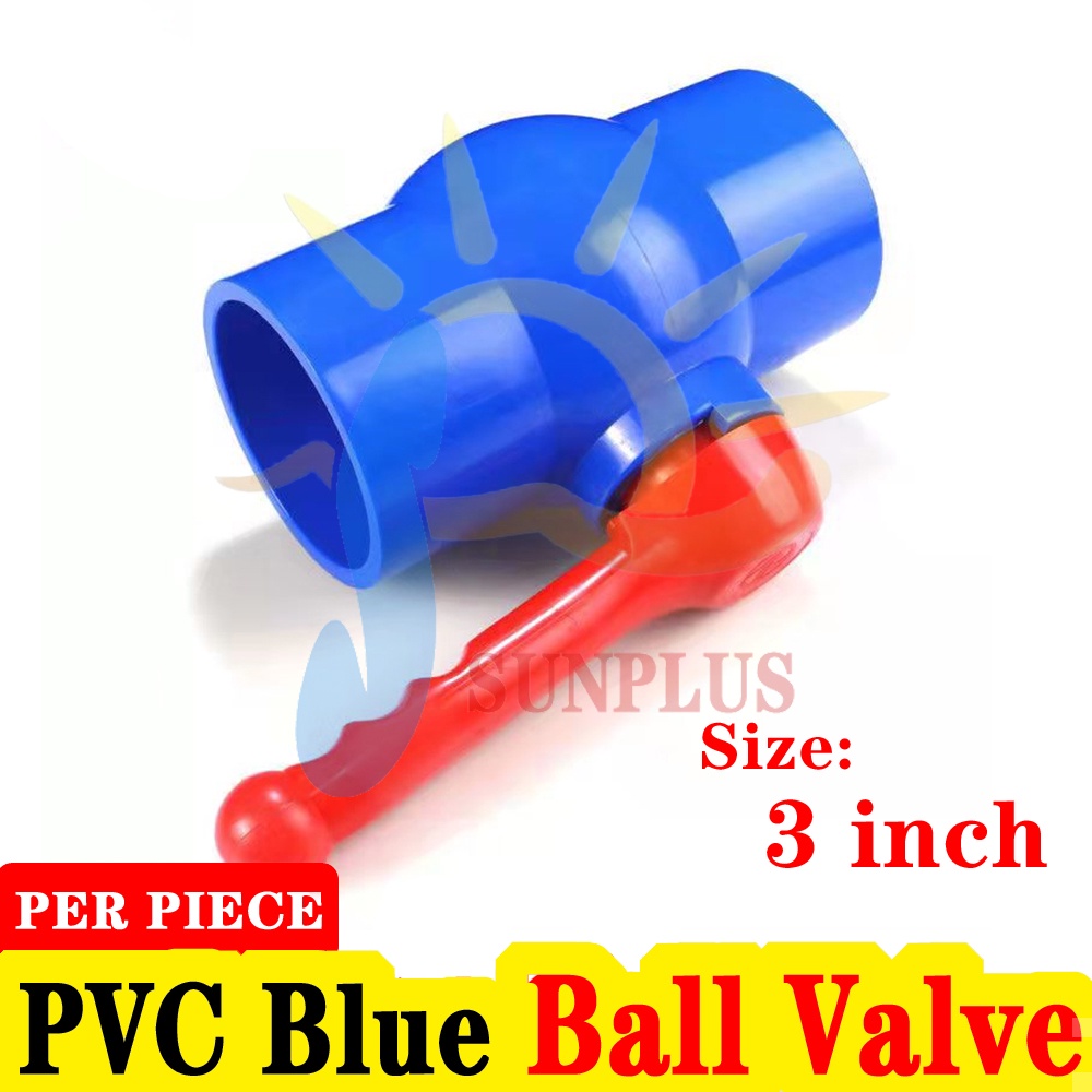 (PER PIECE)Blue PVC Ball Valve Plain 3Inch PVC Water Valve 3 PVC Gate ...
