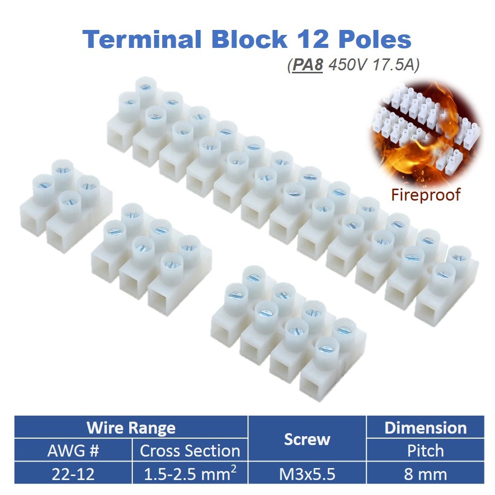 2-Pole H-Type Terminal Block Connector - Aluminum Tube with PA8, PA10 ...
