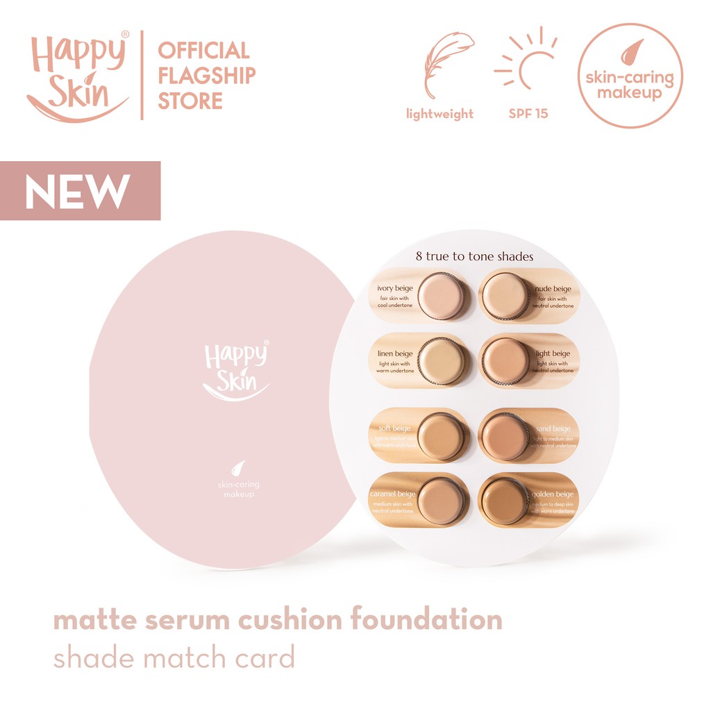 Happy Skin Matte Serum Cushion Foundation Shade Match Card - Freebie ...