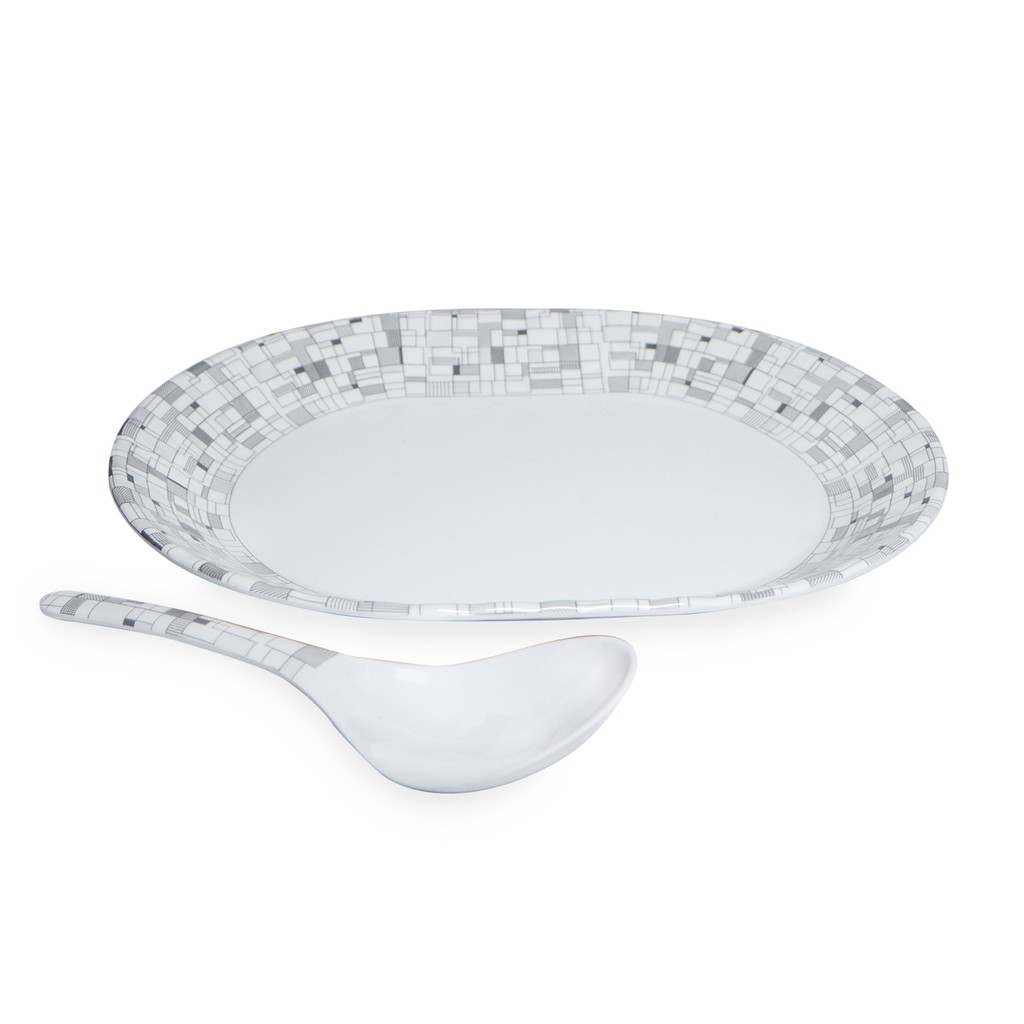 Melawares Mosaic 12 Inch Oval Platter With Serving Spoon Set | Shopee ...