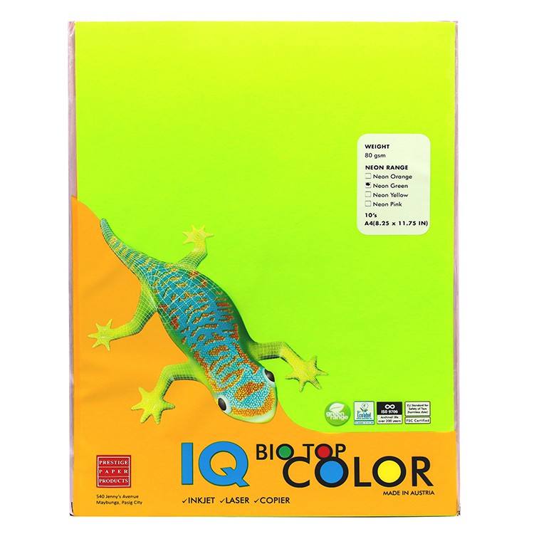 IQ Biotop Neon Specialty Papers 80gsm 10sheets per pack | Shopee ...