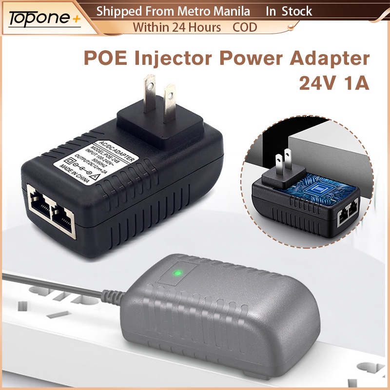 POE Adapter Power Supply 24V 1A POE Injector Ethernet or CCTV Security ...