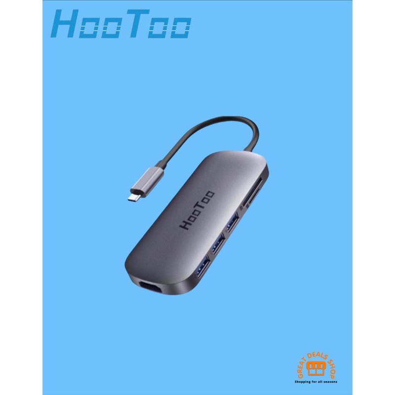 Original HooToo 7 in 1 USB C Hub, 4K HDMI Adapter with 100W PD Charging ...
