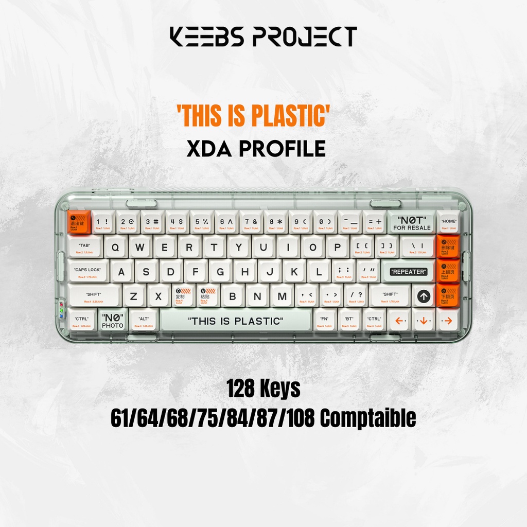 This is Plastic XDA Keycap V2 PBT DYE-SUB Mojo68 keycaps White Blue ...