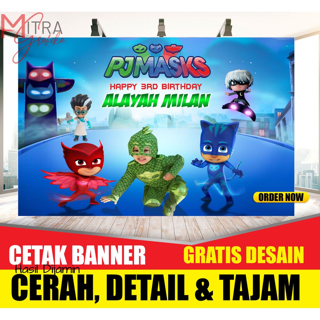 Birthday Banner/PJ Mask Theme Birthday Banner/Birthday Decoration ...