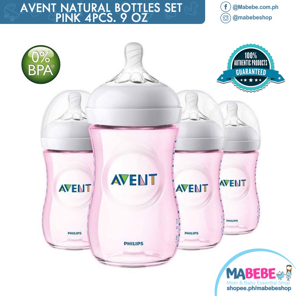 Mabebeshop Philips Avent Natural 9oz/260ml 4pcs/Pack Feeding Bottles ...