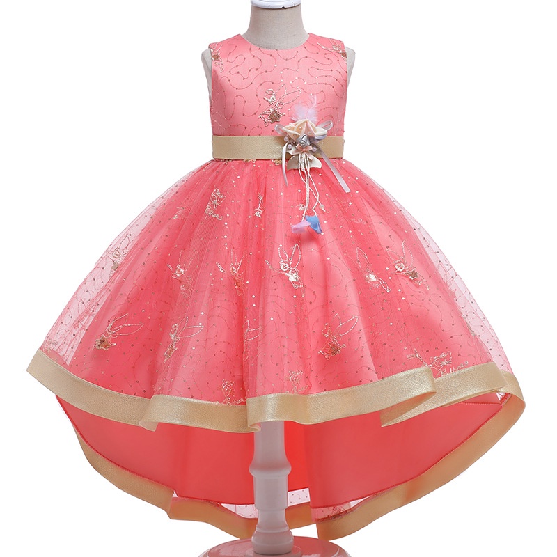3-12 Years Girls Party Formal Trailing Ball Gown Flower Girls Wedding ...