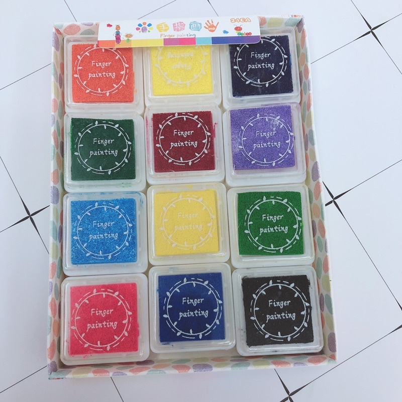 12 Colors Finger Painting Stamp Ink Pad | Shopee Philippines