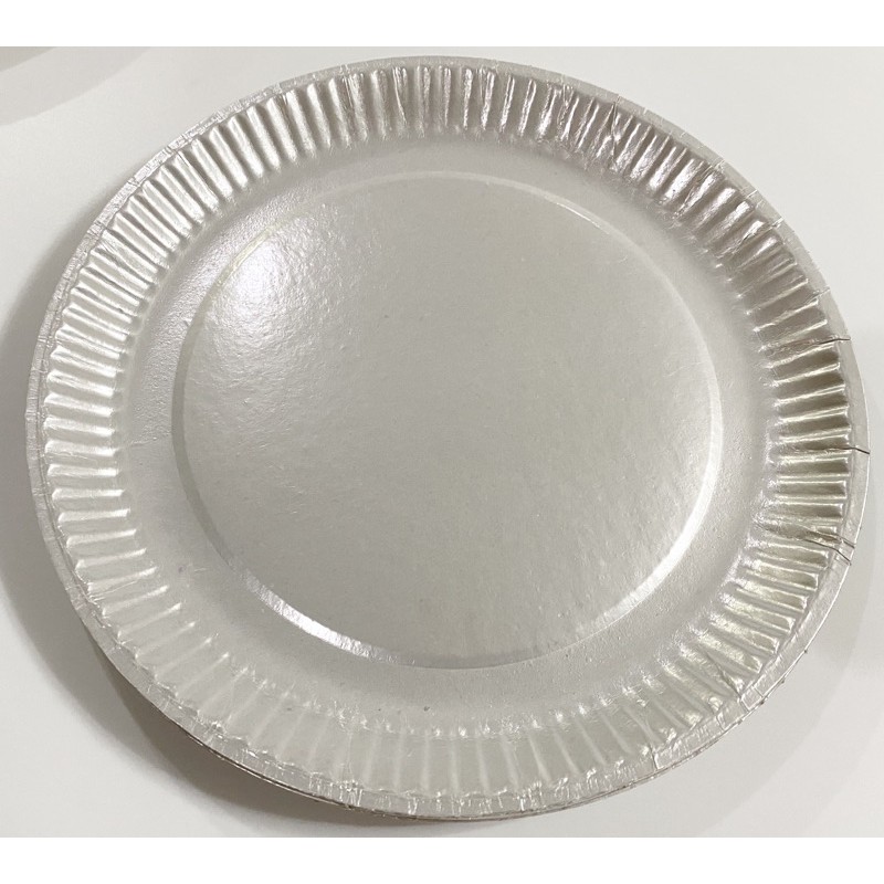100 pcs | 9” Paper Plate Silver or White Laminated | Party Supplies ...