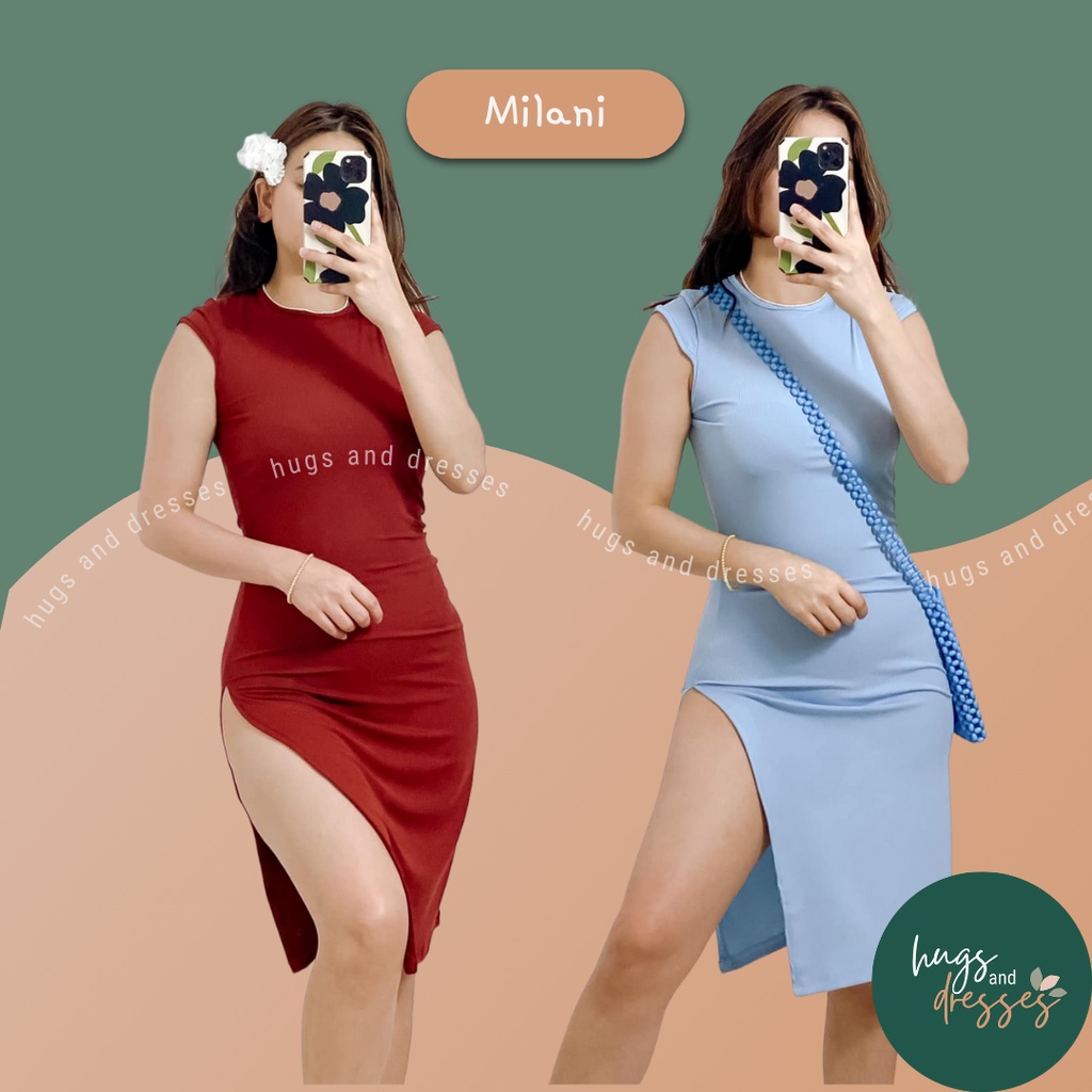 MILANI - bodycon dress with side slit | Shopee Philippines