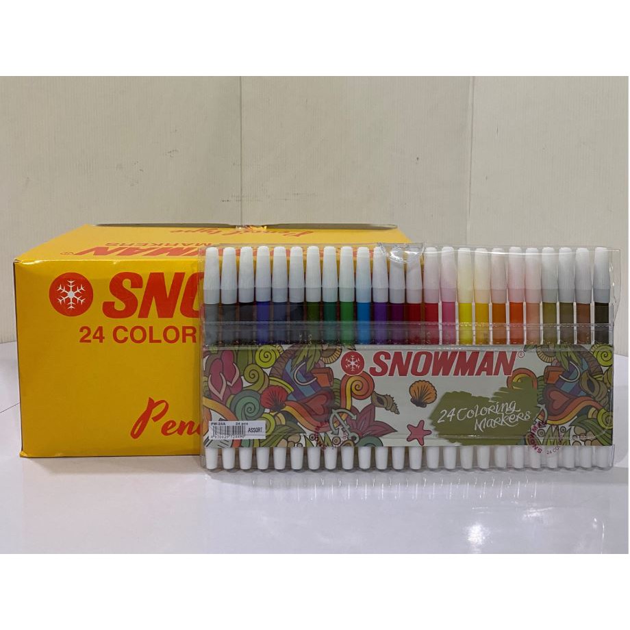 24 Color Snowman Small Markers (PW-24A) | Shopee Philippines