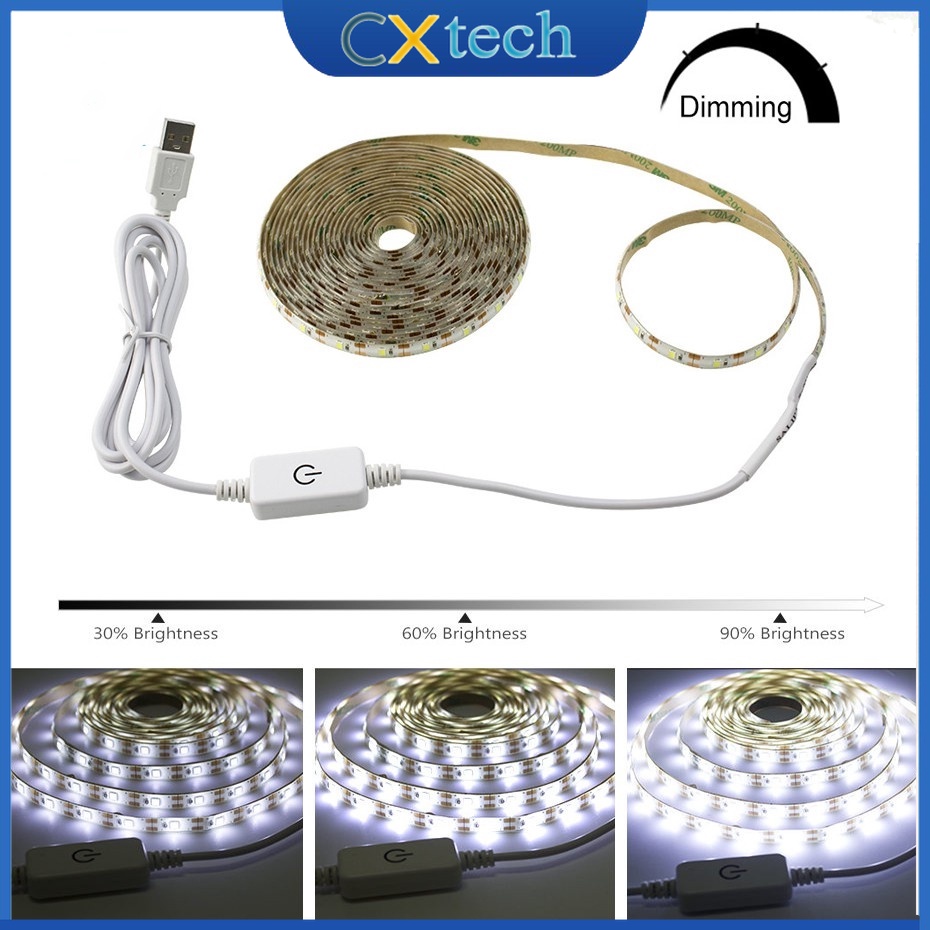 Led Strip SMD2835 Dimmable DC5V Led tape Dimmable Touch Sensor White ...