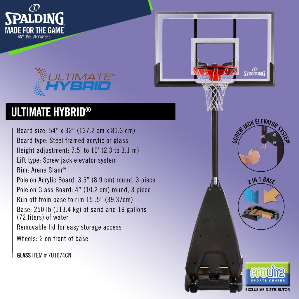 SPALDING Ultimate Hybrid Original Portable Backboard System | Shopee ...