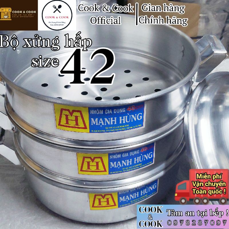 Manh Hung 2 aluminum dumpling and sticky rice steamer set, size 42 cm ...