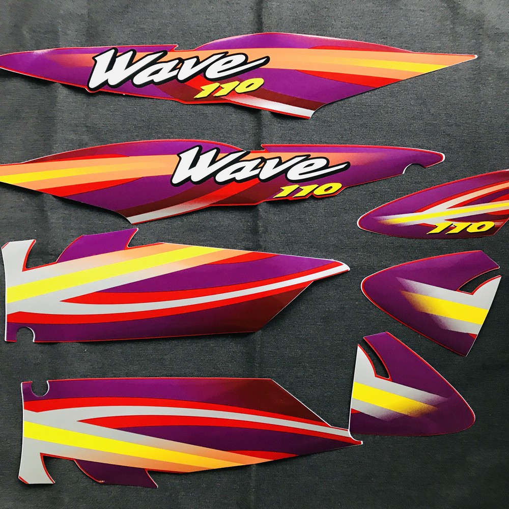 Original SET OF THAI WAVE THAI MOTORCYCLE DECAL, WAVE 110 FISHBONE ...