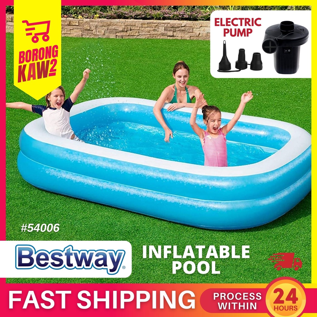 BESTWAY Pool 54006 Inflatable Swimming Pool for Kids Combo Electric ...