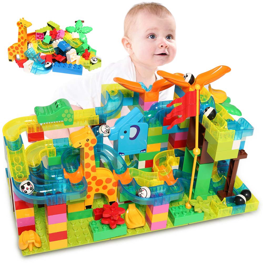 168PCS Big Size Marble Race Run Blocks Bricks Maze Ball Track Building ...
