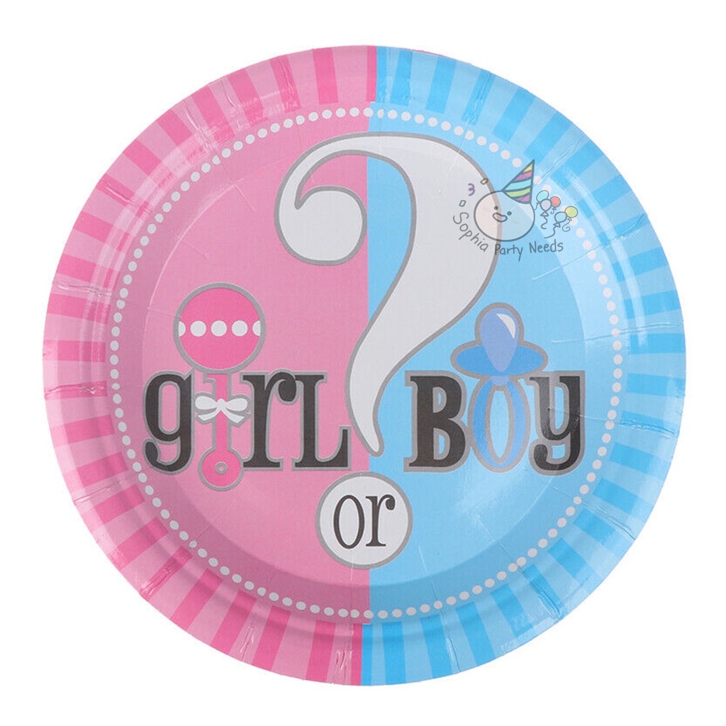10pcs Gender Reveal Disposable Paper Plates Plate for Gender Reveal ...