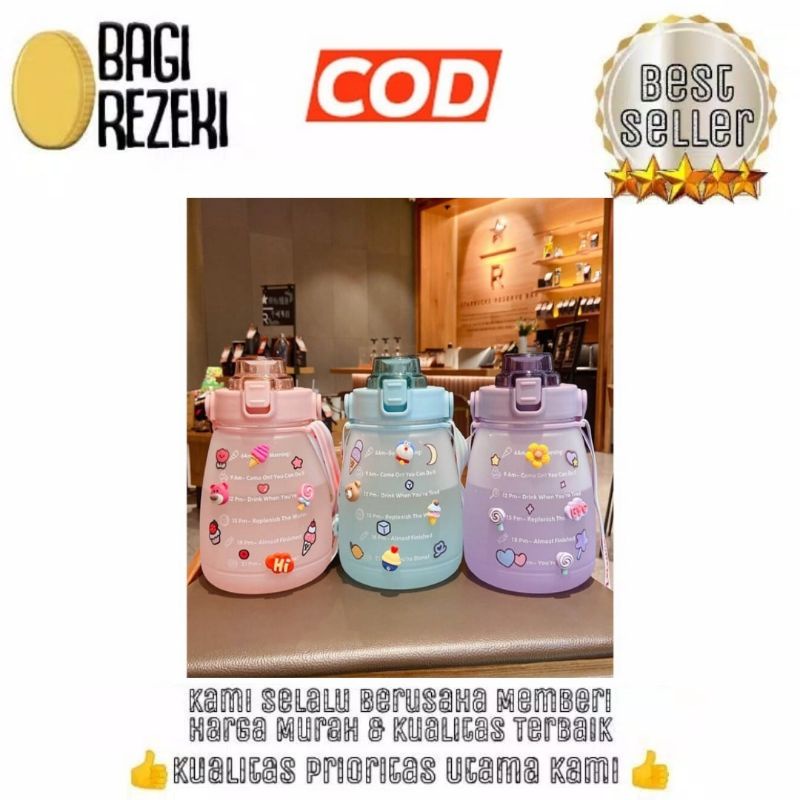 1.3 Liter Motivational Viral Drinking Bottle Drink Place Free Sticker ...