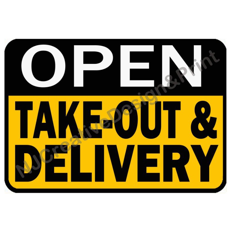 Open Take Out & Delivery Signage A4 Size | Shopee Philippines