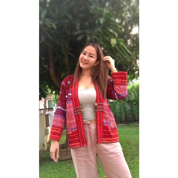 Large Size Coat Chubby Girl Native Decorated With Karen Border. Lanna ...