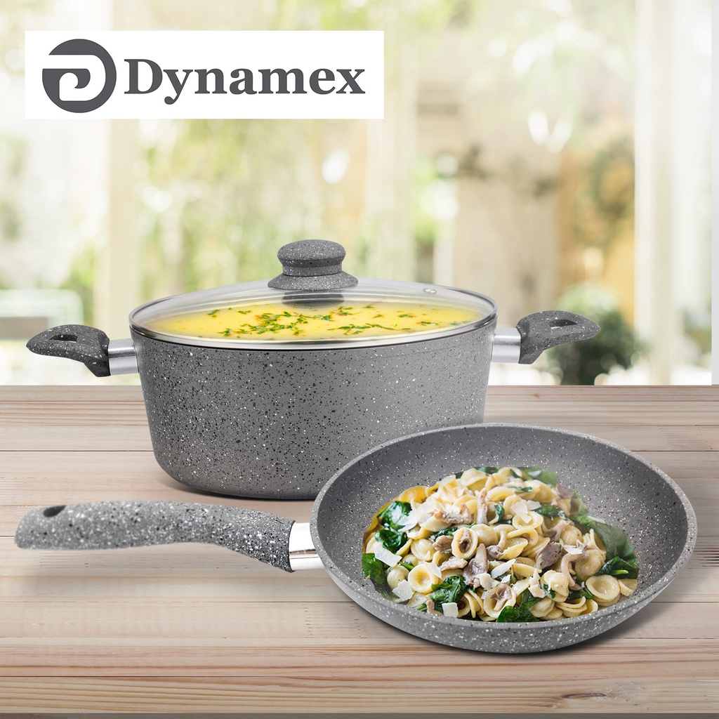 Dynamex Marble 3pcs Induction Cookware Set Nonstick Casserole Frying ...