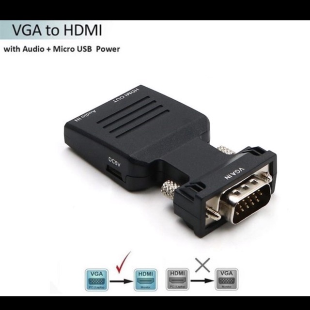 VGA to HDMI Adapter with AudioOld PC to TV/Monitor with HDMI（white ...