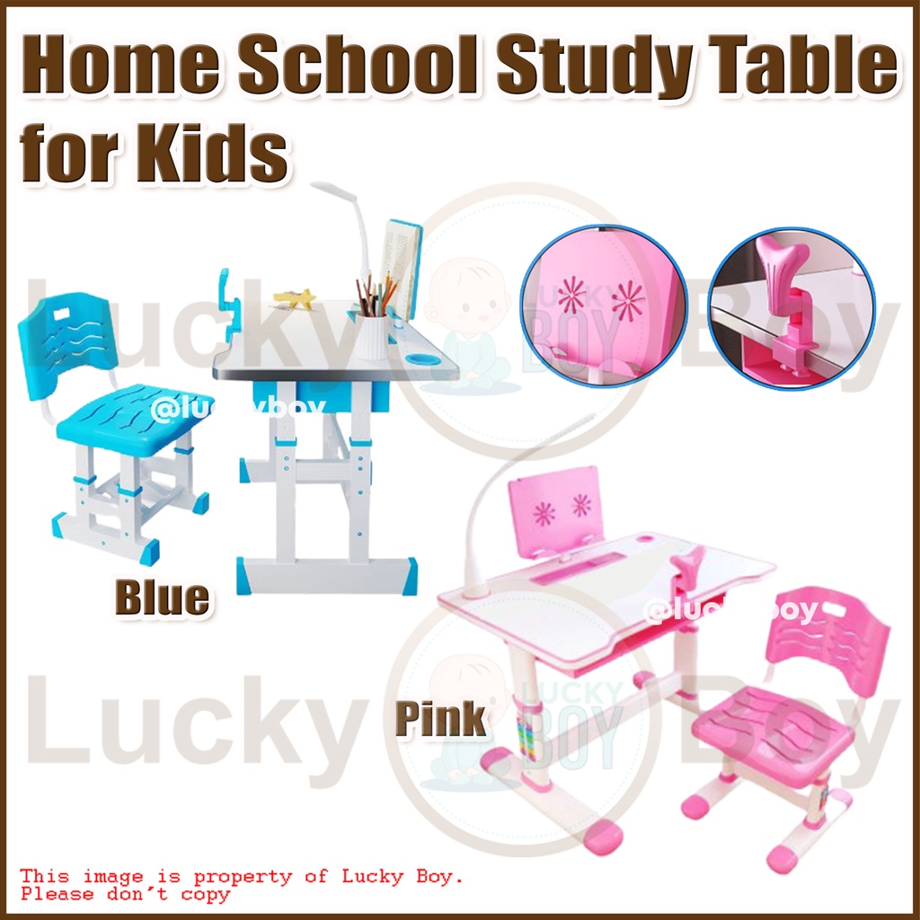 Home School Online Class Adjustable Study Table with Chair for Kids ...