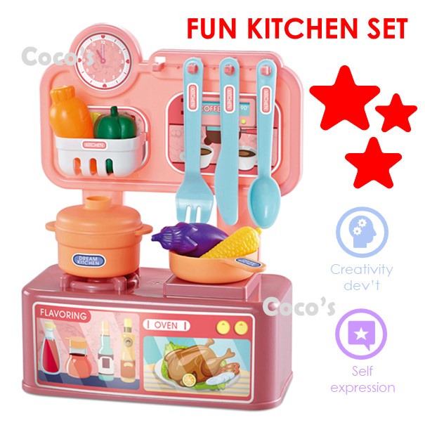 PINK KITCHEN TOY cooking set toys TOYS FOR GIRLS play and pretend toys ...