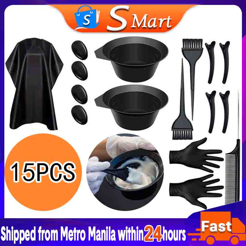 3/8/15pcs Hair Dye Tool Set Coloring Brushes Bowl Combo DIY Dryers ...
