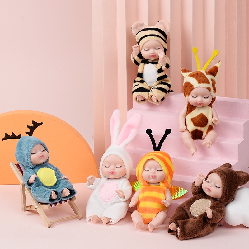 12cm Cute Mini Simulation Baby Doll Sleeping Girl Toy For Doll toys ...