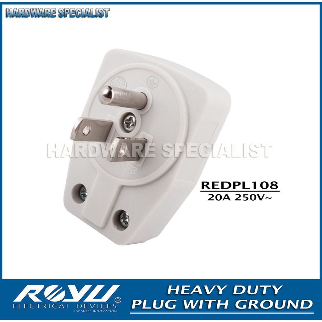 Royu Heavy Duty Plug with Ground REDPL108 Option A & B Original ...