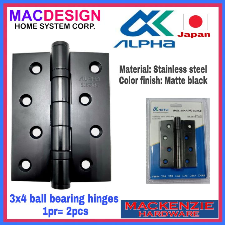 ALPHA JAPAN MATTE PLATINUM BLACK 4 X 3 BALL BEARING HINGES | Shopee ...
