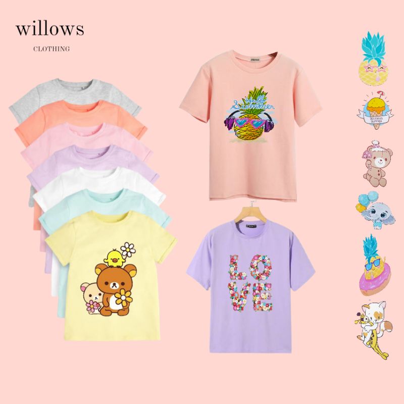 Cute Random Print Round Neck Shirt (Kids-Teens) | Shopee Philippines