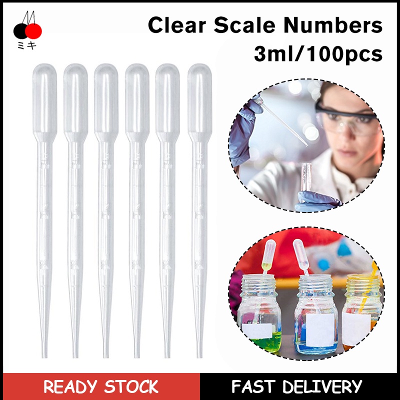 100PCS Clear Disposable Transfer Pipettes Non-toxic and Harmless ...