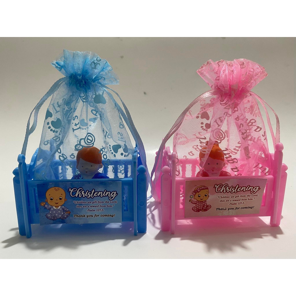 10 PCS CRIB Souvenir Baptismal Christening Souvenir - Plastic Crib for ...