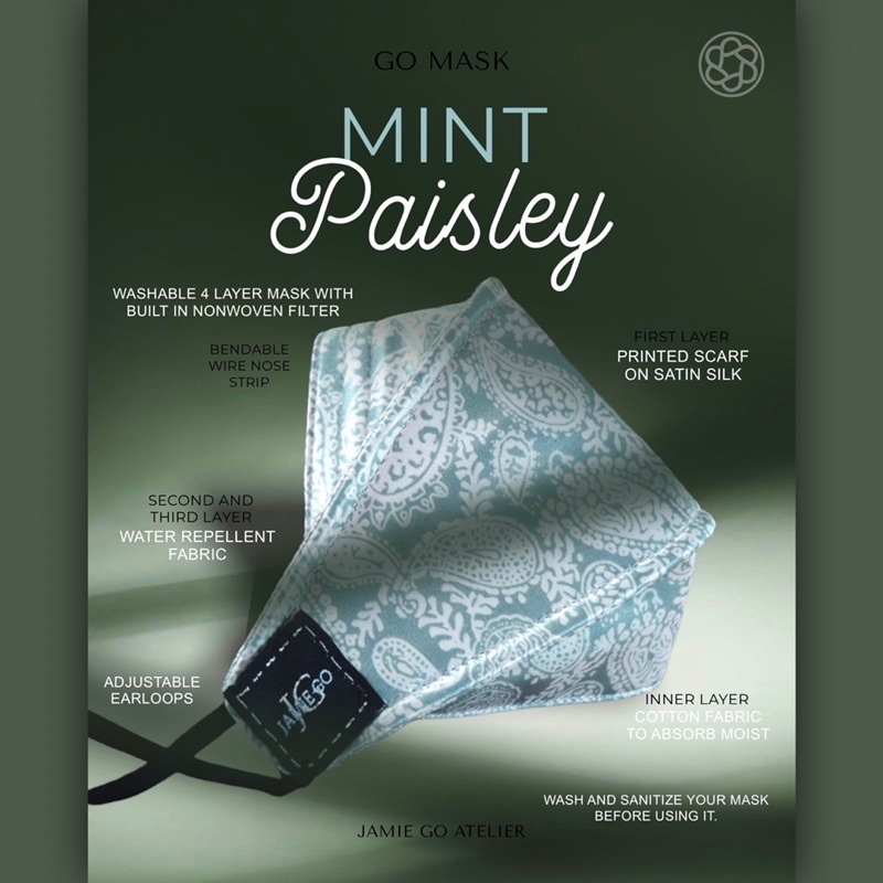 Go mask MINT PAISLEY by Jamie Go Atelier | Shopee Philippines