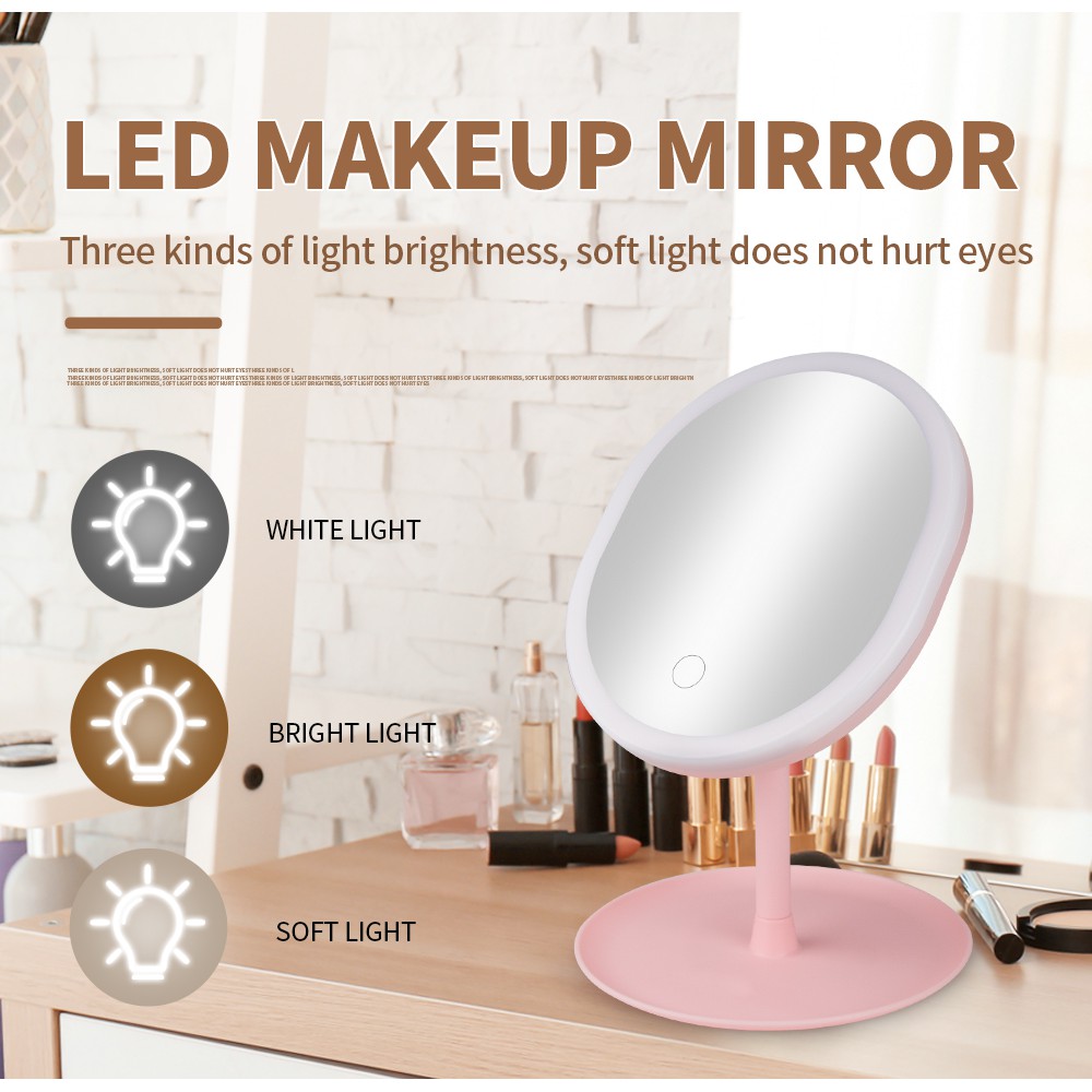 Portable USB Makeup mirror LED table beauty mirror fill light ...