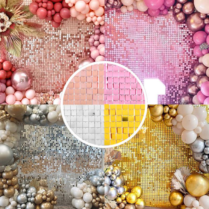 30×30CM Square Sequin Backdrop Glitter Iridescent Party Square Sequin ...