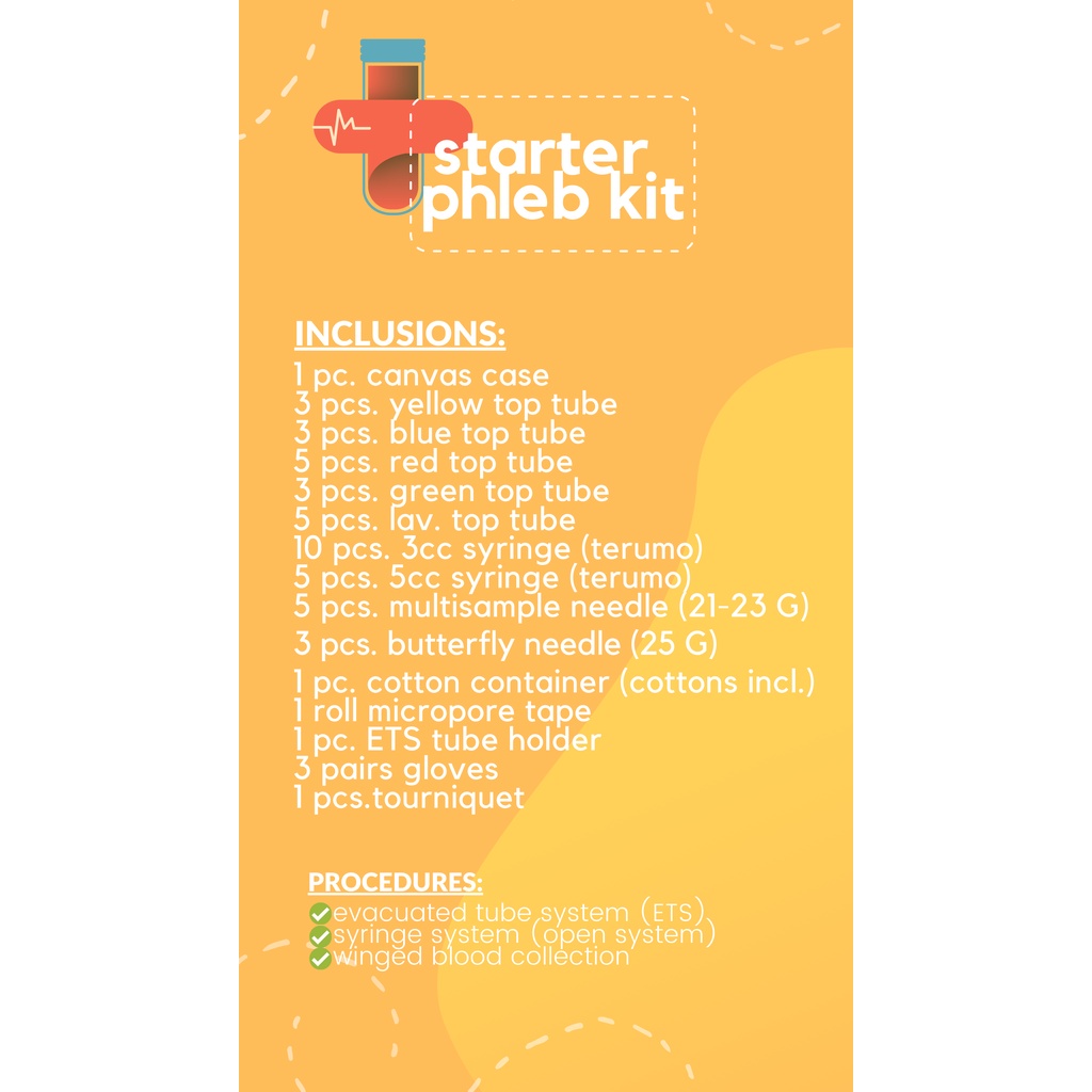 MedStudentHub Phlebotomy Kit - Starter, Standard, and Freshie Phleb Kit ...