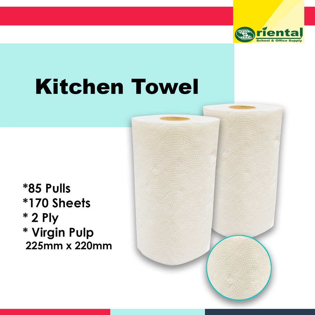 2-Ply Kitchen Towel Tissue - 170 sheets with Virgin Pulp - Sold per ...