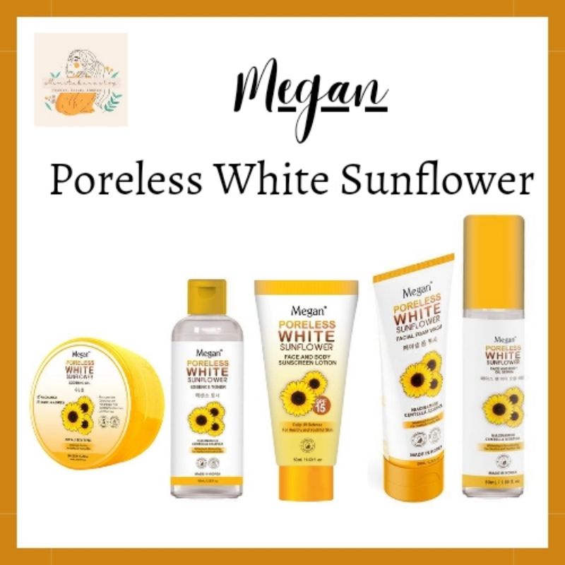 Megan Poreless White Sunflower Oil Toner°Facial Wash°Sunscreen°soothing ...