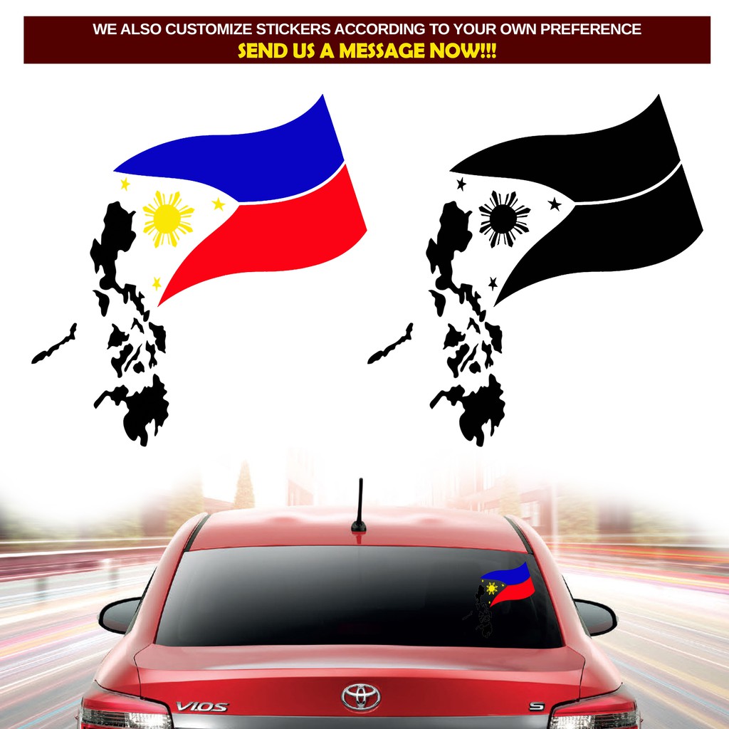 Philippine Flag Philippine Map High Quality Sticker 1 pc | Shopee ...