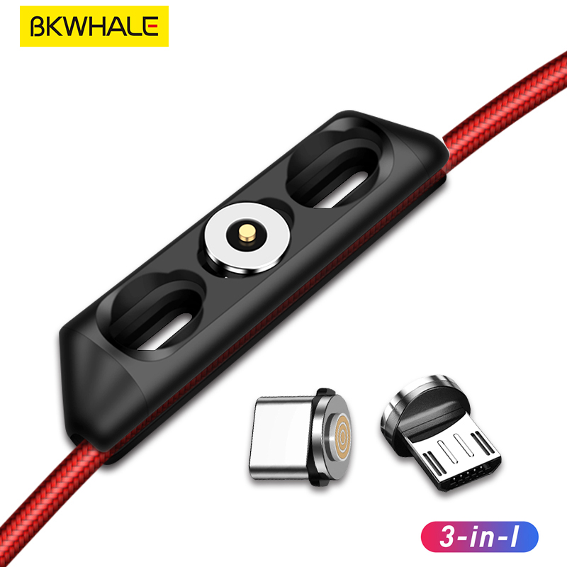 BKWHALE Magnetic Plug Box Portable Storage Type C Micro USB Cable Plug ...