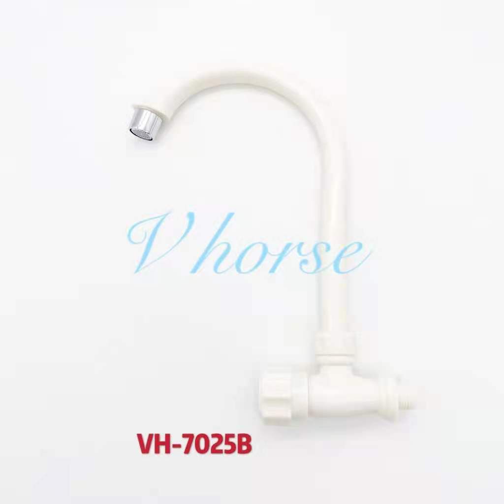 V HORSE* Pvc Goose Neck Kitchen Faucet White Color Wall Mounted ...