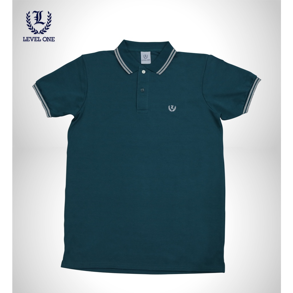 Level One Men's Twin Stripes Same Color Polo Shirt w/ "L" Crest ...