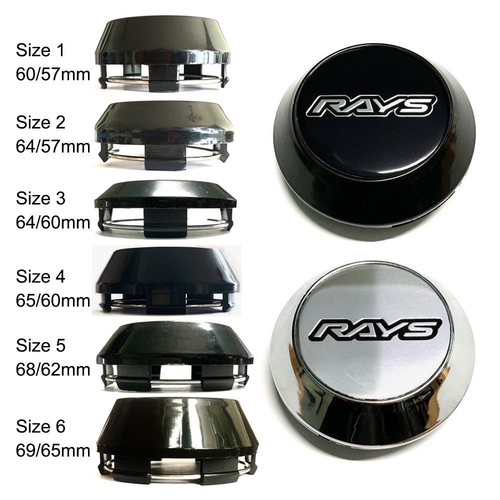 4pcs 60/64/65/68/69MM RAYS LOGO Car Automobile Wheel Center Cap Hub Cap ...