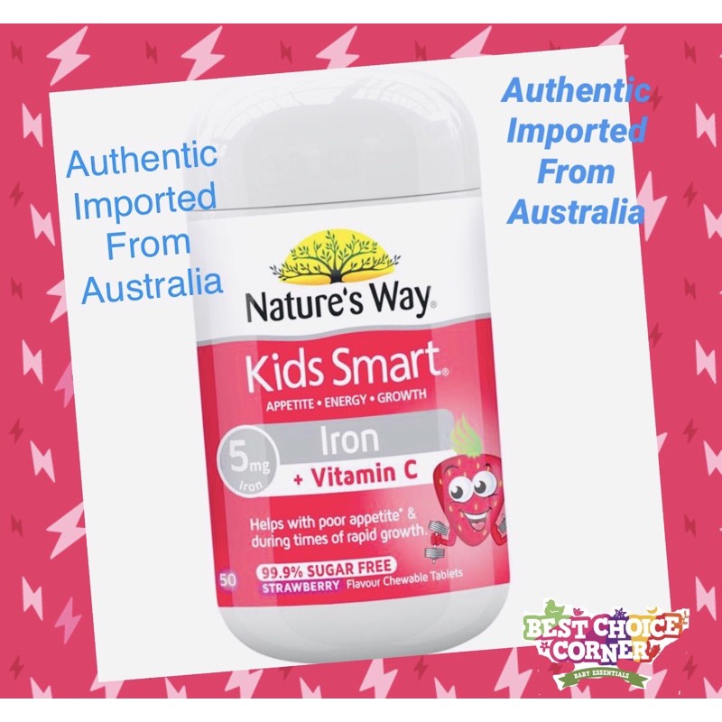 Nature's Way Kids Smart Iron Chewable 50 Tablets | Shopee Philippines