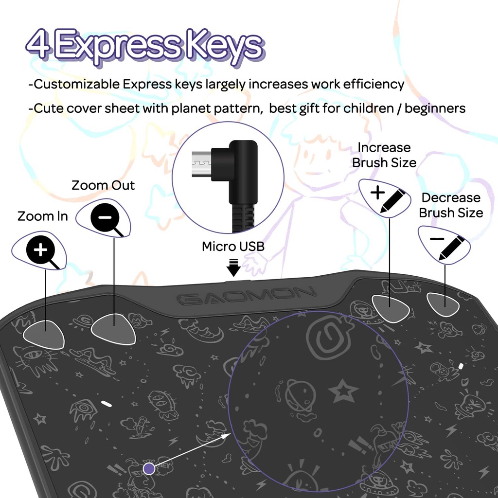 Gaomon S620/S630/S830 Graphics Tablet 6.5 X 4 Inches Pen With Express ...