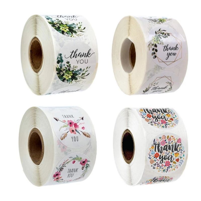 500pcs/roll THANK YOU STICKERS Label sticker Package seal label ...